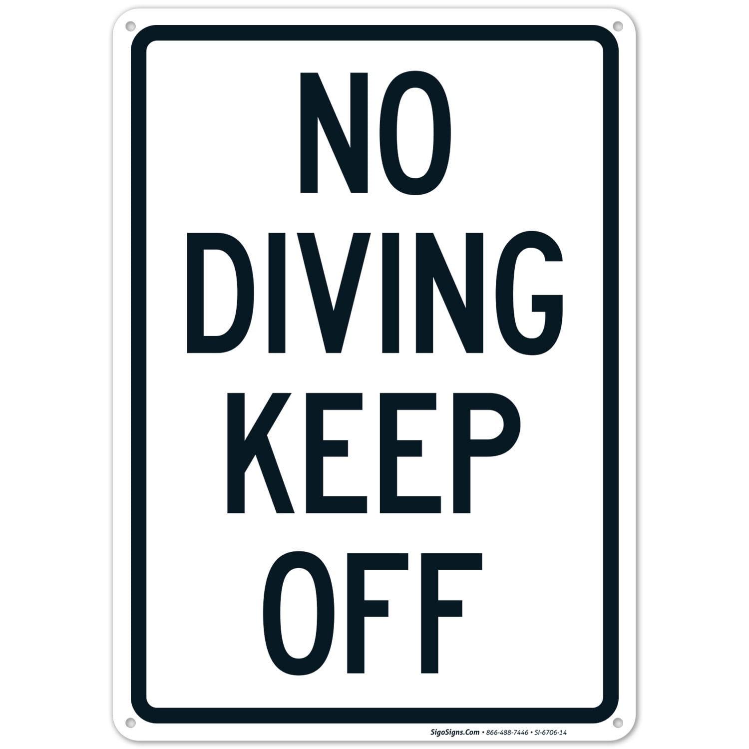 No Diving Keep Off Sign, Pool Sign, - Walmart.com