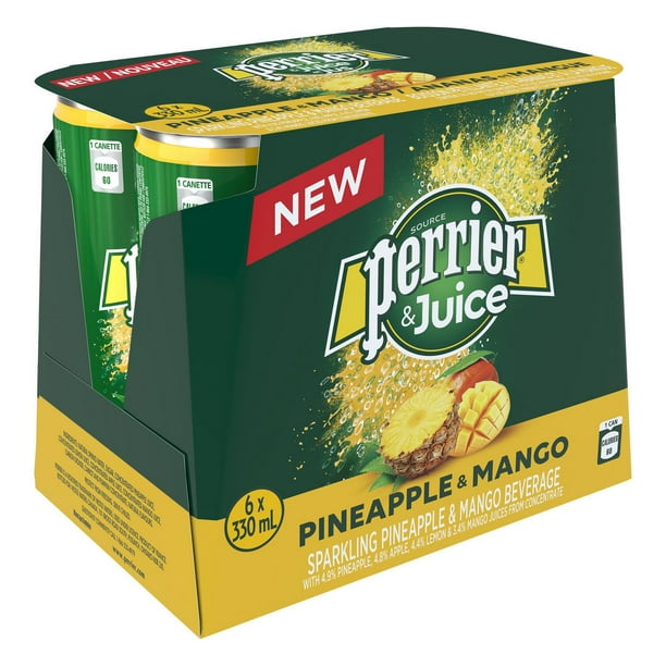 PERRIER & JUICE Pineapple & Mango Sparkling Beverage – 6x330 mL ...