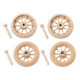 8-Piece Wood Spoke Wheels and Axel Pegs - For DIY Model Car Crafts ...