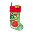 Green Grinch Christmas Stocking with Red Cuff, 19-Inch - Walmart.com