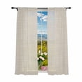 Beige Solid Sheer Curtains for Living Room Bedroom, Minimalist Cloth ...