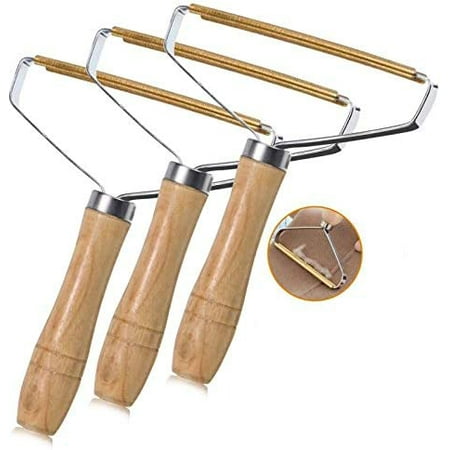 3 PCS Portable Lint Remover Wooden Sweater Manual Hair Brush Lint ...