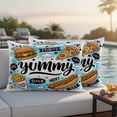 2 Pack Outdoor Waterproof Throw Pillow Covers,Cartoon Food Abstract ...
