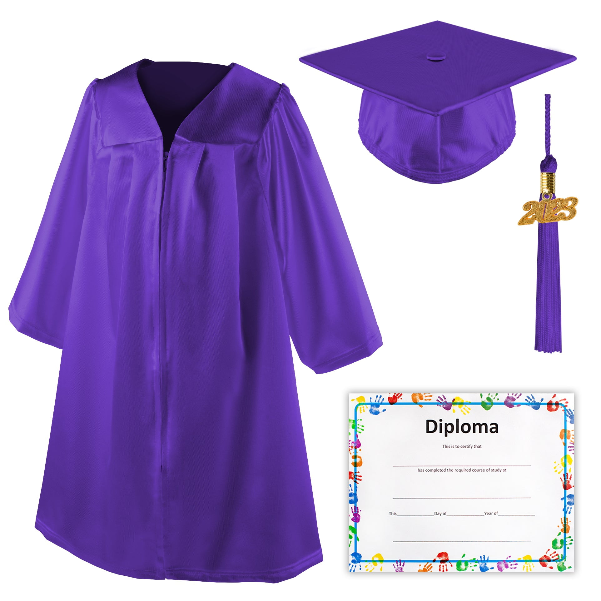 Purple Graduation Cap And Diploma