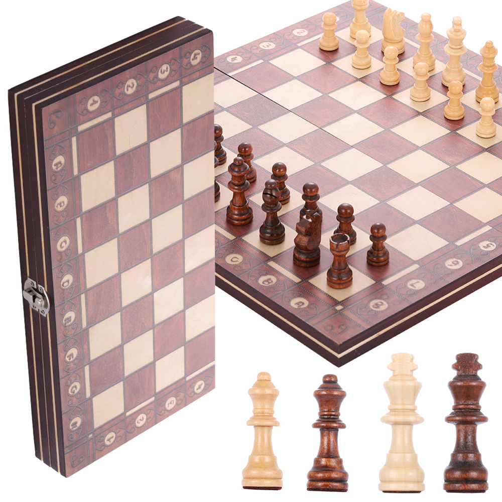 Wooden Chess Set Folding Chess Board Game Set Portable Travel Chess ...