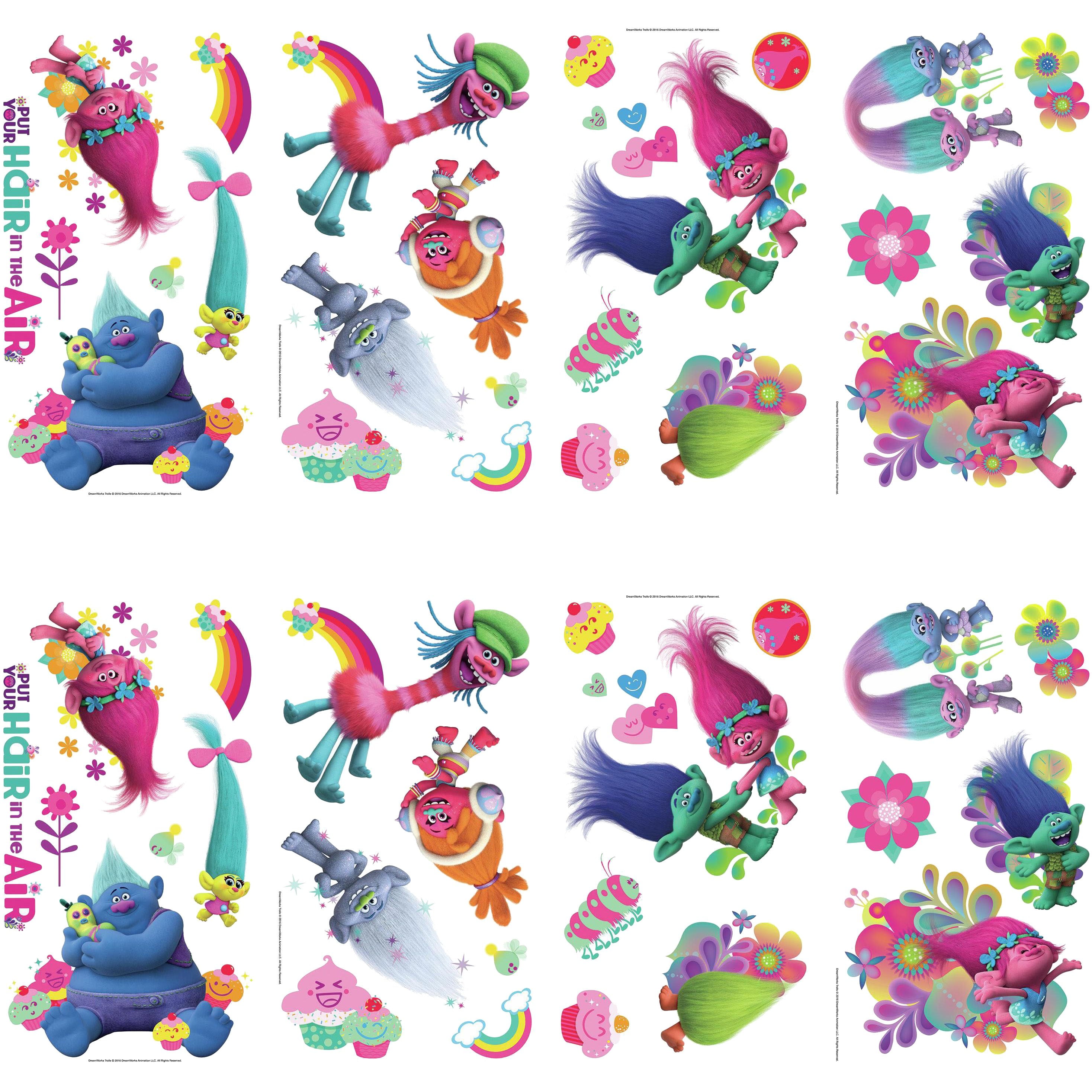 Troll Head Waterproof Stickers Floral Sticker Garden Trolls Sticker ...