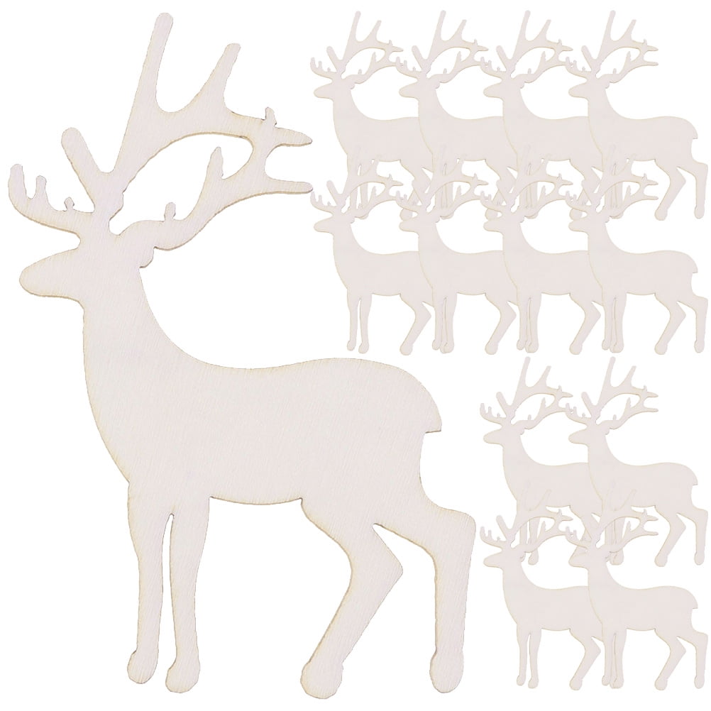 Click here for Ounona 25pcs Wooden Deer Shape Cutouts Diy Craft B... prices