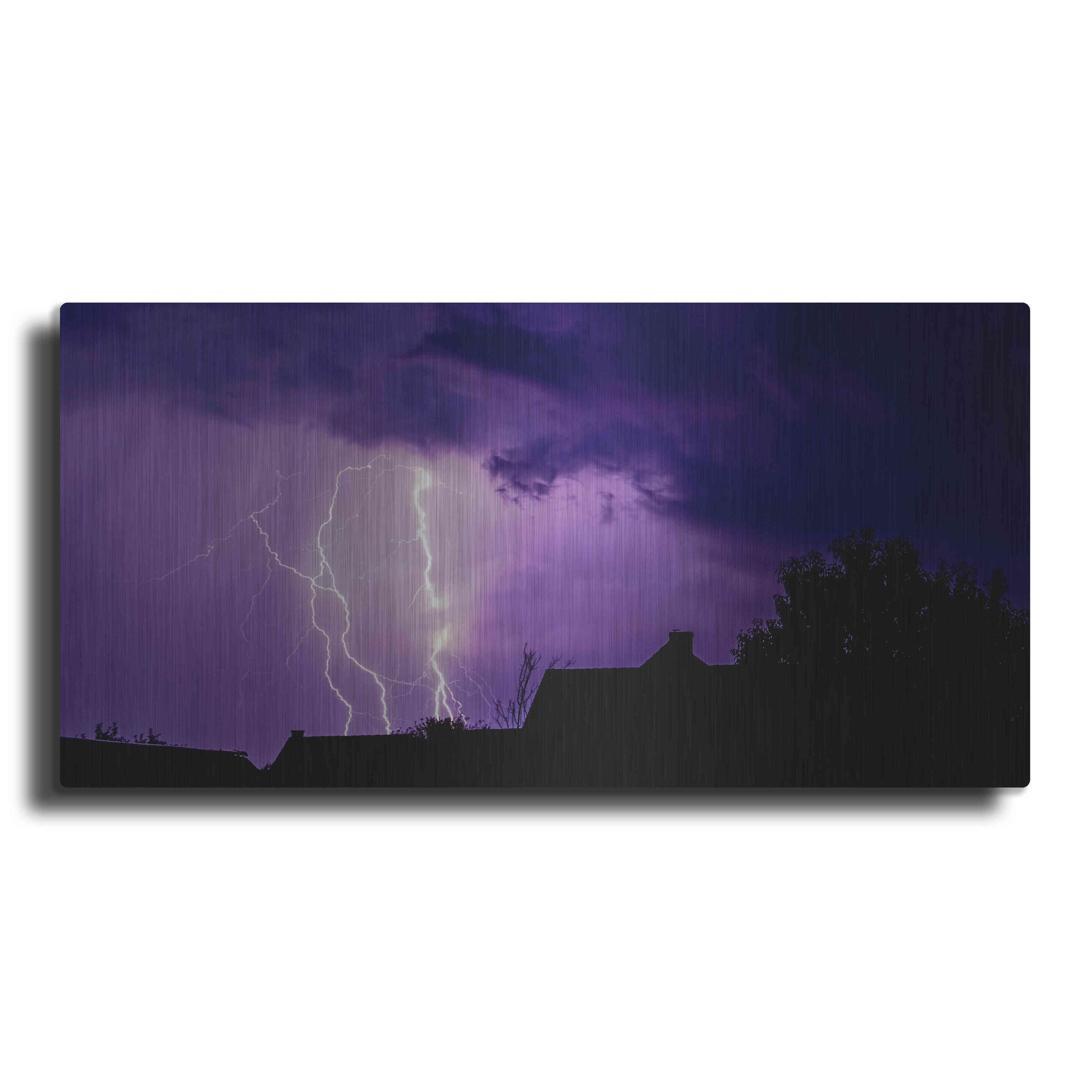 Luxe Metal Art 'Amethyst Lightning' by Unknown Artist, Metal Wall Art ...