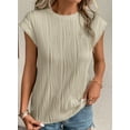 Shewin Womens Summer Tops Short Sleeve Crewneck Basic Tee Textured