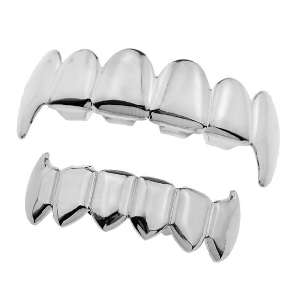 Click here for Lionlar 2x18k Golden Grills 6 Fang Teeth Grill Set... prices