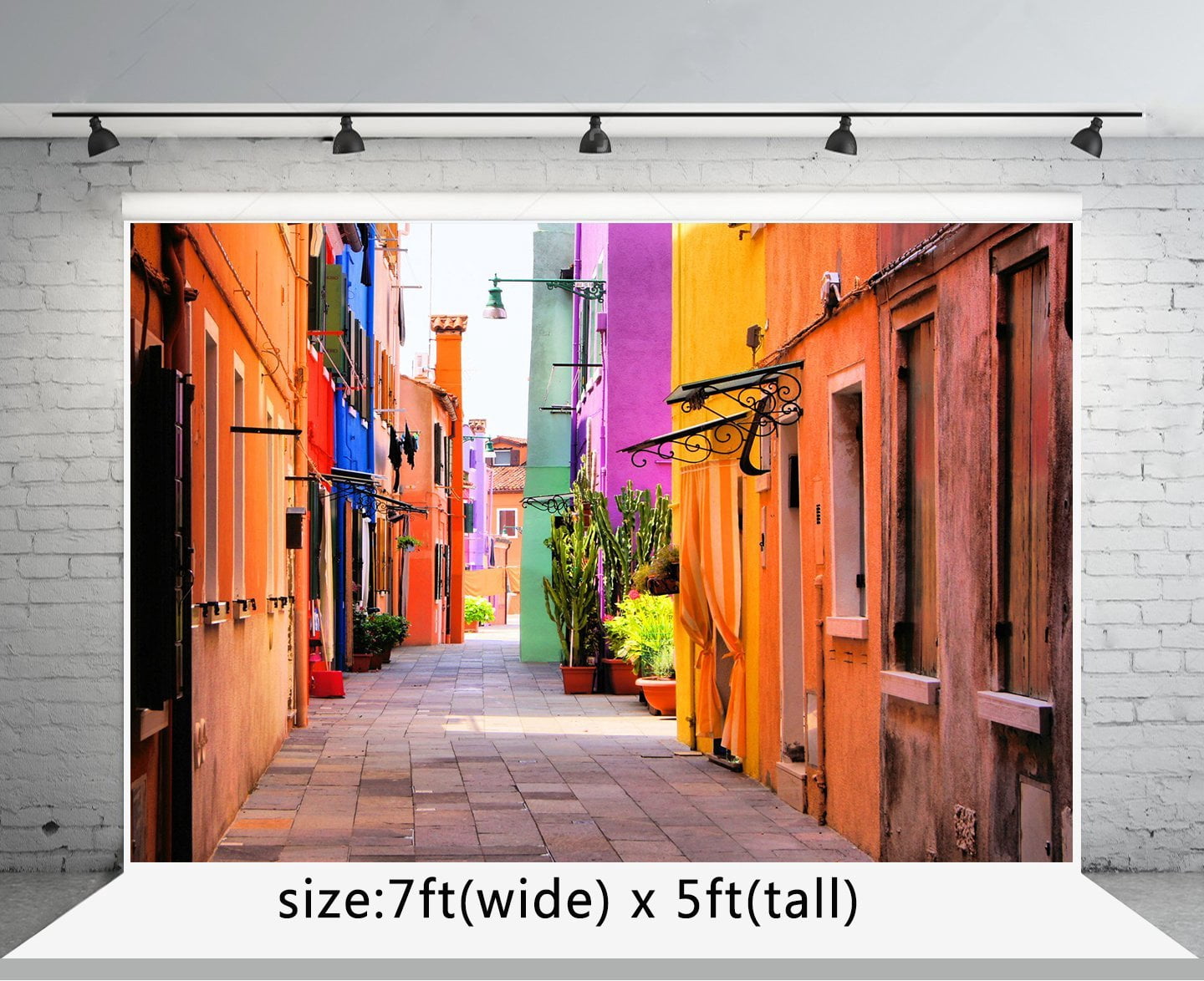 MOHome 7x5ft Italian Style Photo Backgrounds Color Town Street ...