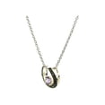 Women's Genuine Amethyst and Marcasite Horseshoe Pendant Necklace Set ...