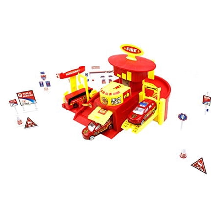 Little Treasures Toy, Fire Station Center Play Toy, with Parking ...