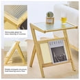Foreate Bamboo End Table with Magazine Rack - Glass - top, Z - Shaped ...