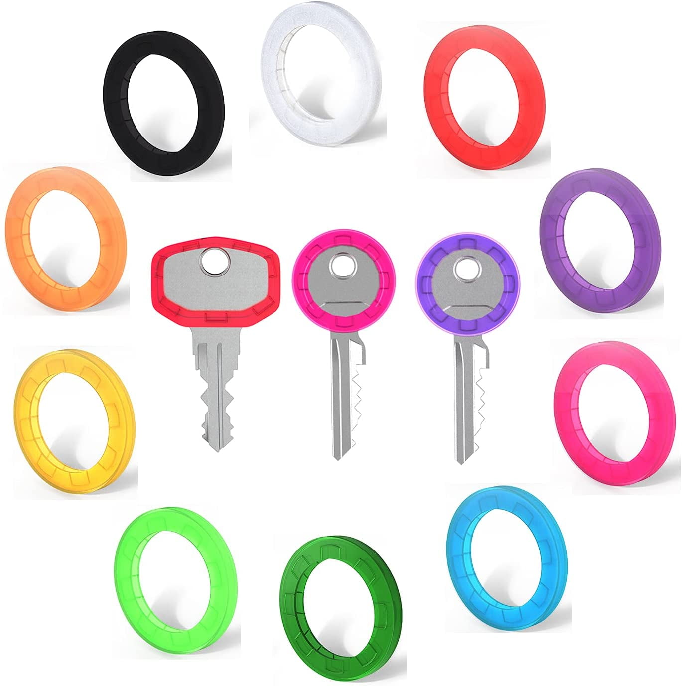 30PCS Key Caps Covers Tags, House Key Covers Color Key Coded Key ID ...