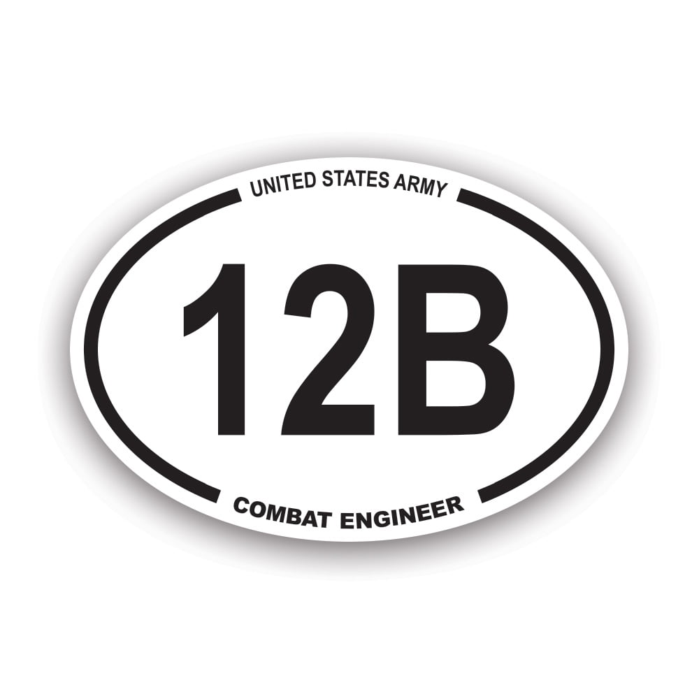 United States Army MOS 12B Combat Engineer Oval Sticker Decal - Self ...