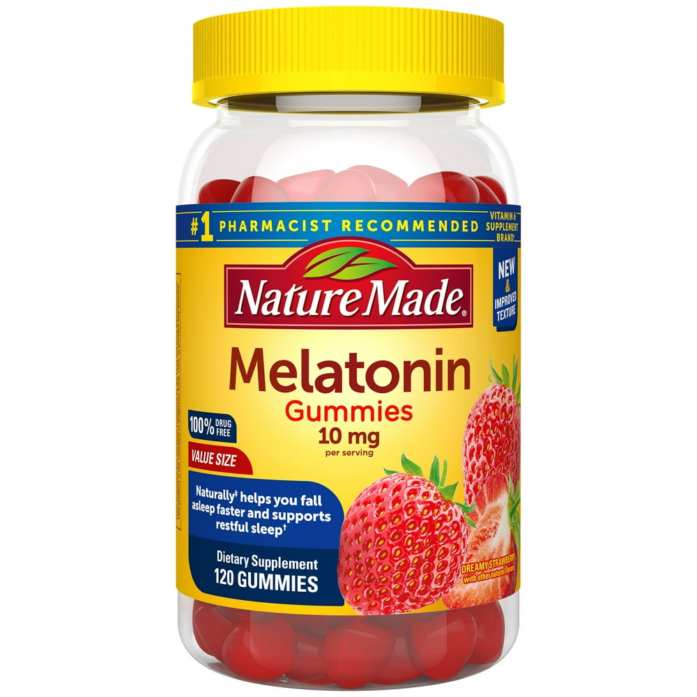Nature Made Melatonin 10mg Gummies, 120 Count - Walmart.com - Walmart.com