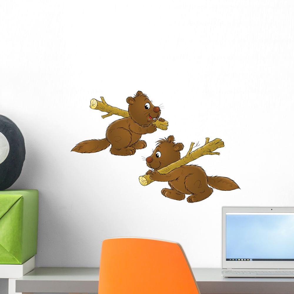 Beavers Wall Decal Sticker by Wallmonkeys Vinyl Peel and Stick Graphic ...