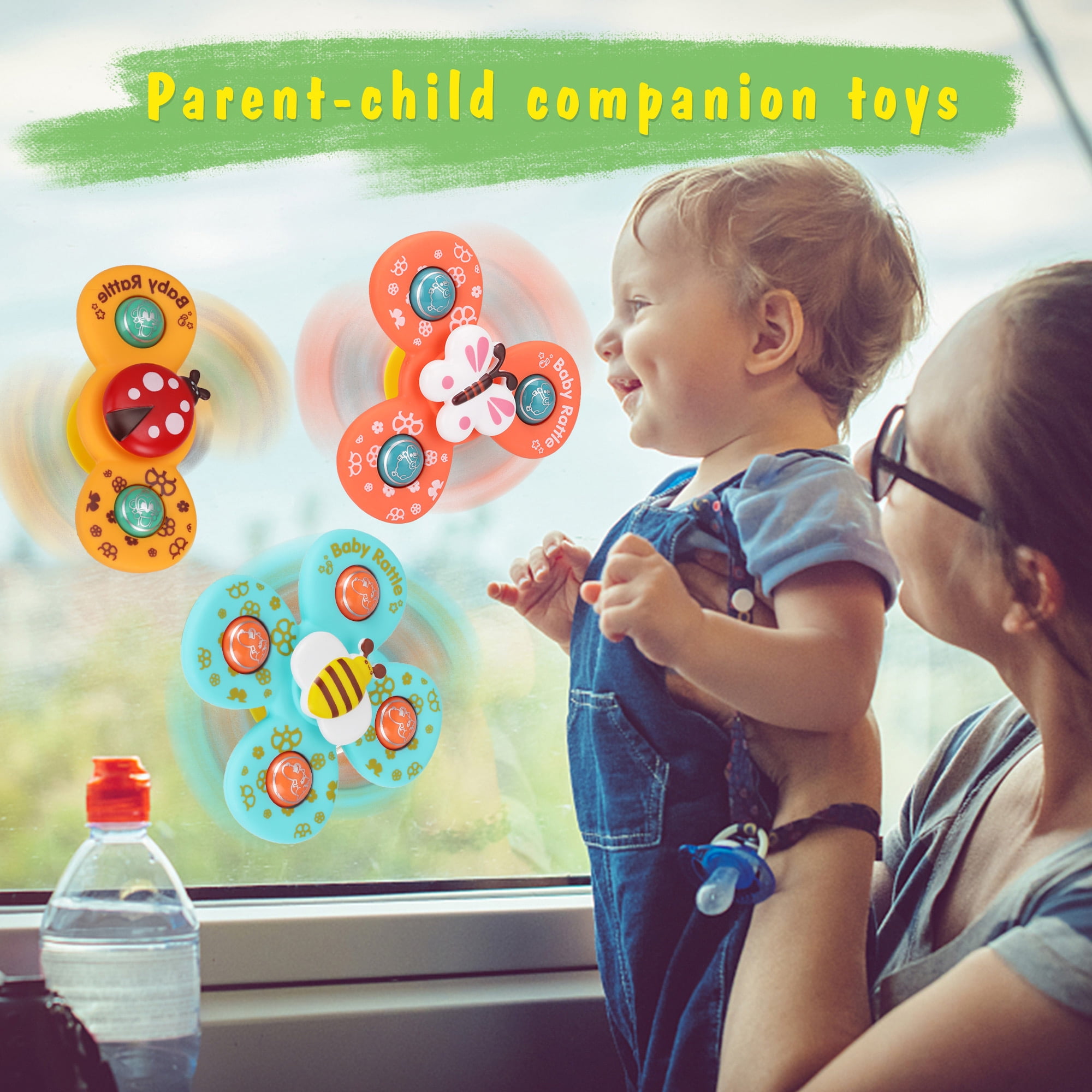 3Pcs Suction Cup Spinner, Bath Learning Toys, Sensory Early Education ...