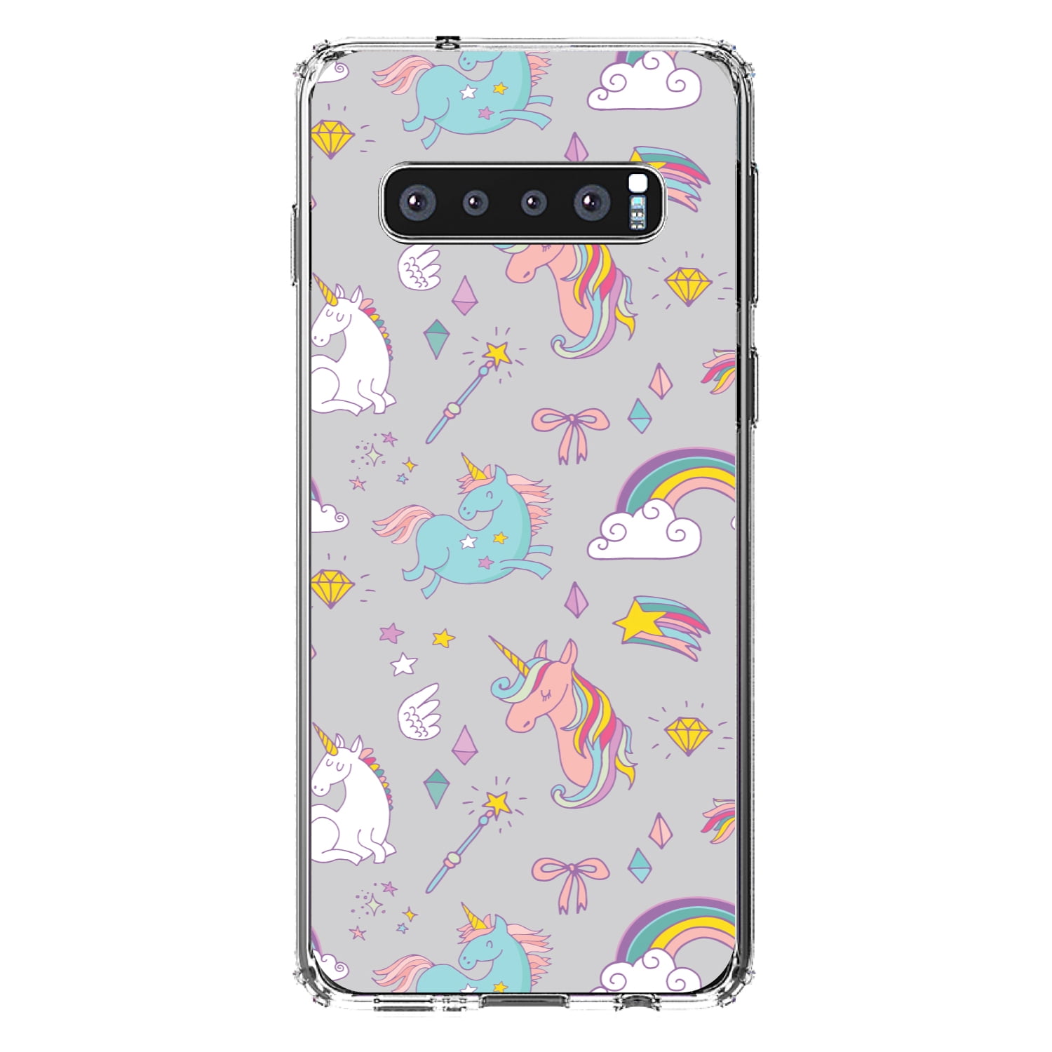 DistinctInk Clear Shockproof Hybrid Case for Samsung Galaxy S10+ PLUS(6 ...