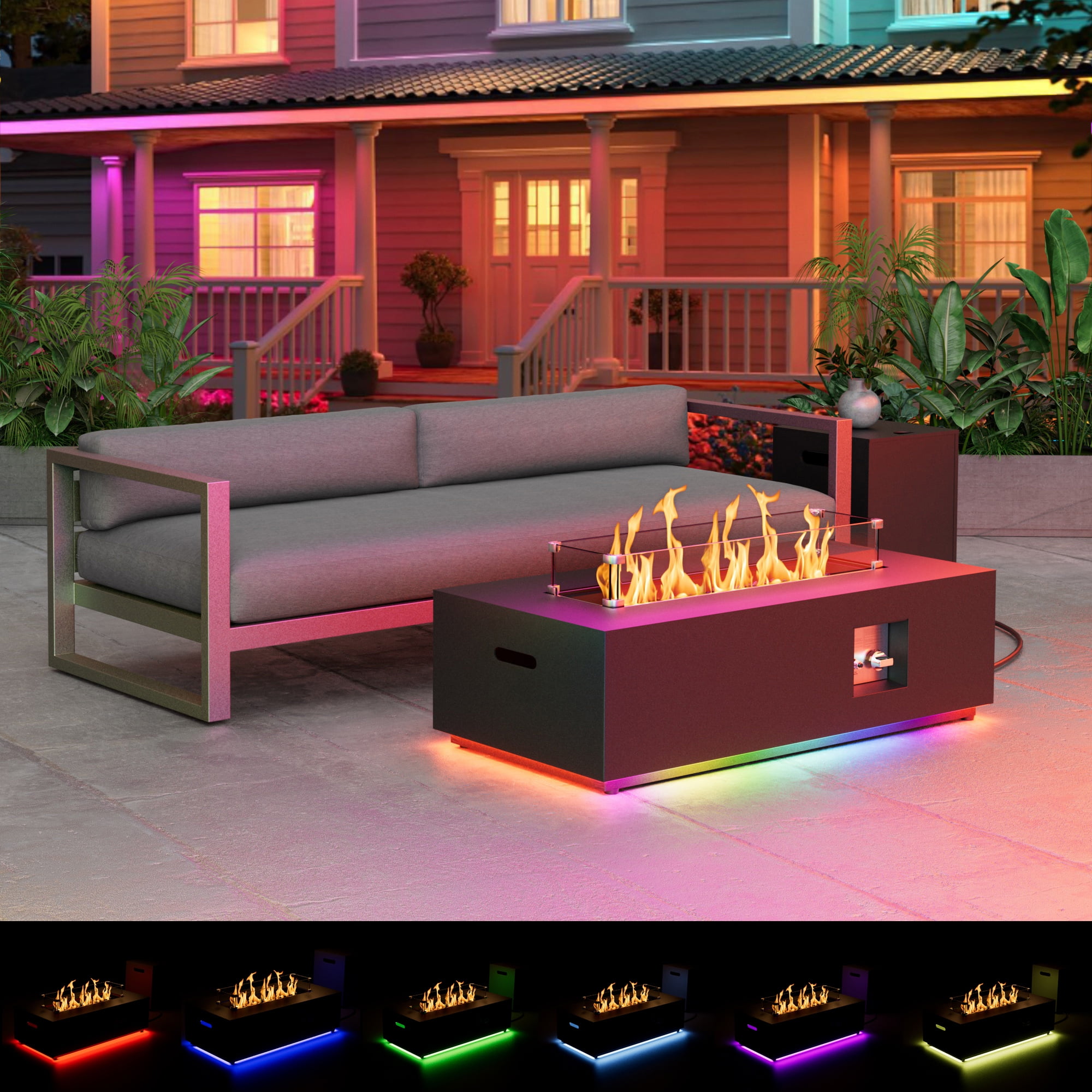 Click here for Evita 42 Gas Fire Pit Table For Outdoor 50 000 Btu... prices