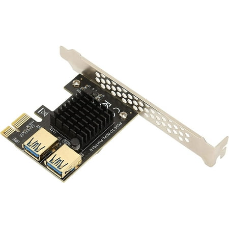PCIE 1 to 2 Riser Card, Pcie Splitter 1 to 2 PCIE Riser Card, Gold ...