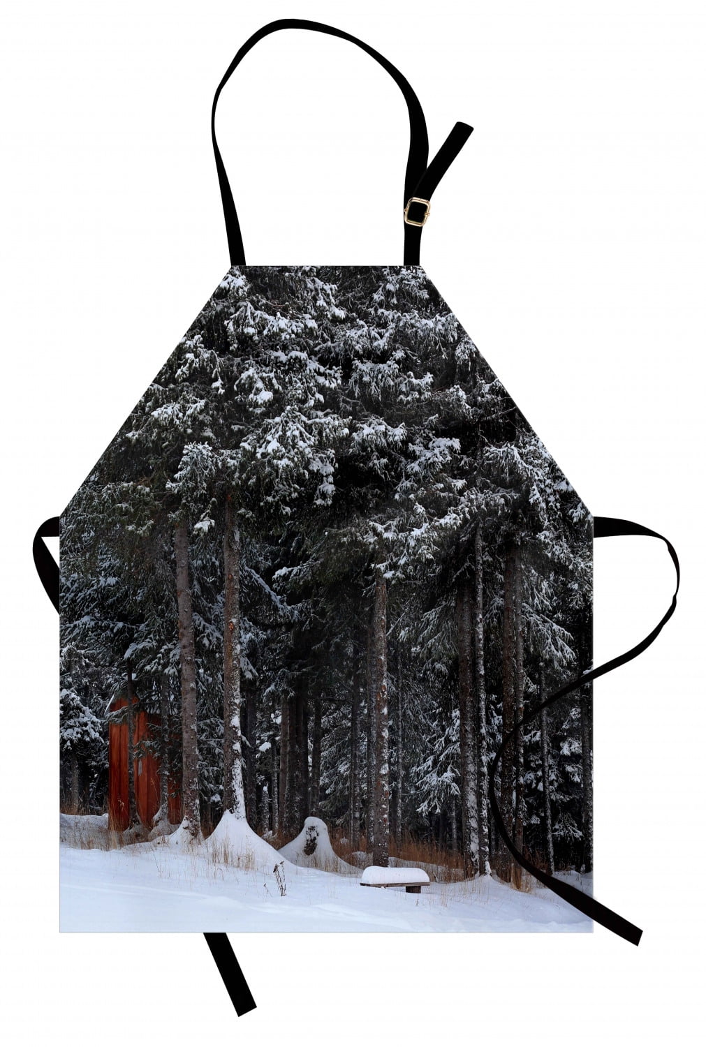 Outhouse Apron Winter Forest in Snow with Little Cute Barn Lumberjack ...