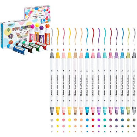 Washable Dot Markers Kit, 8 Colors Paint Marker (40 ml, 1.41 oz.) with ...