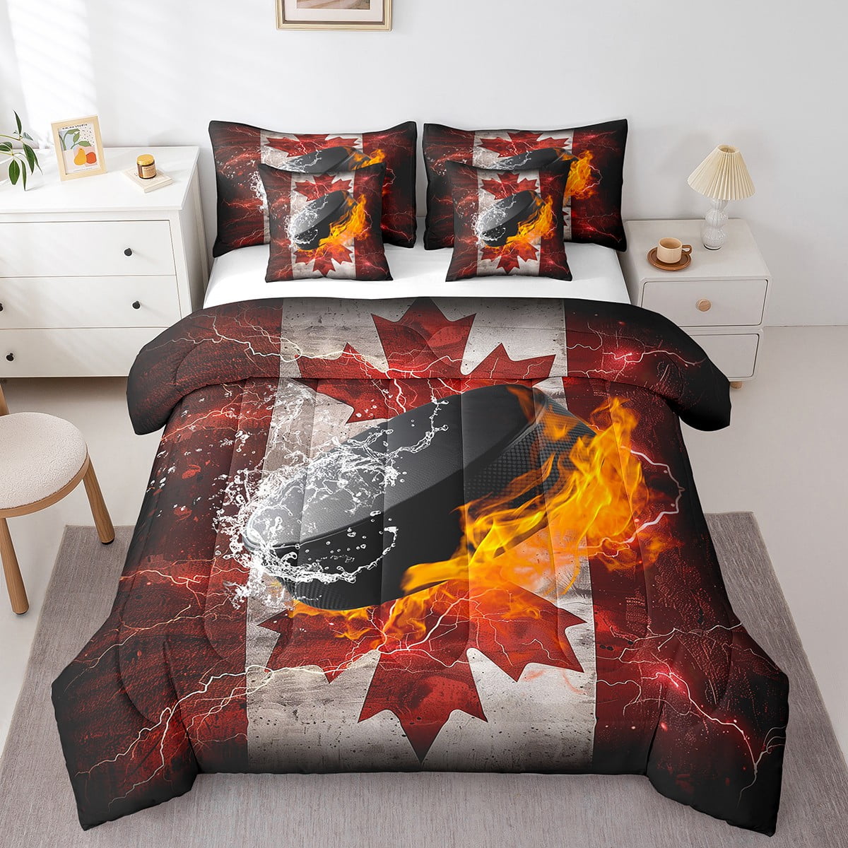 Click here for Erosebridal 3d Ice Hockey Bedding Full Size  Canad... prices