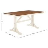 SAFAVIEH Akash Farmhouse Rectangle Dining Table, White/Natural - Walmart.com