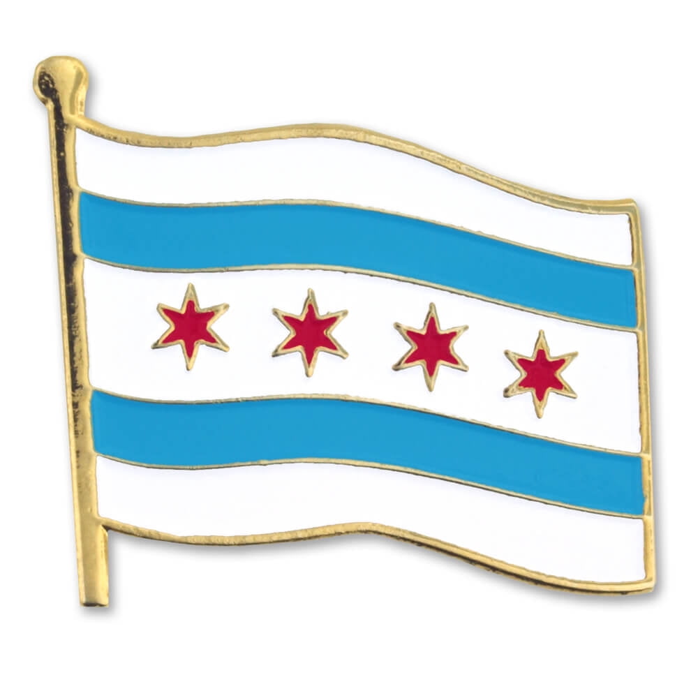 City of Chicago Flag Enamel Lapel Pin - Walmart.com