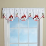 Collections Etc Embroidered Winter Cardinals Curtain Panels, Xmas Theme ...