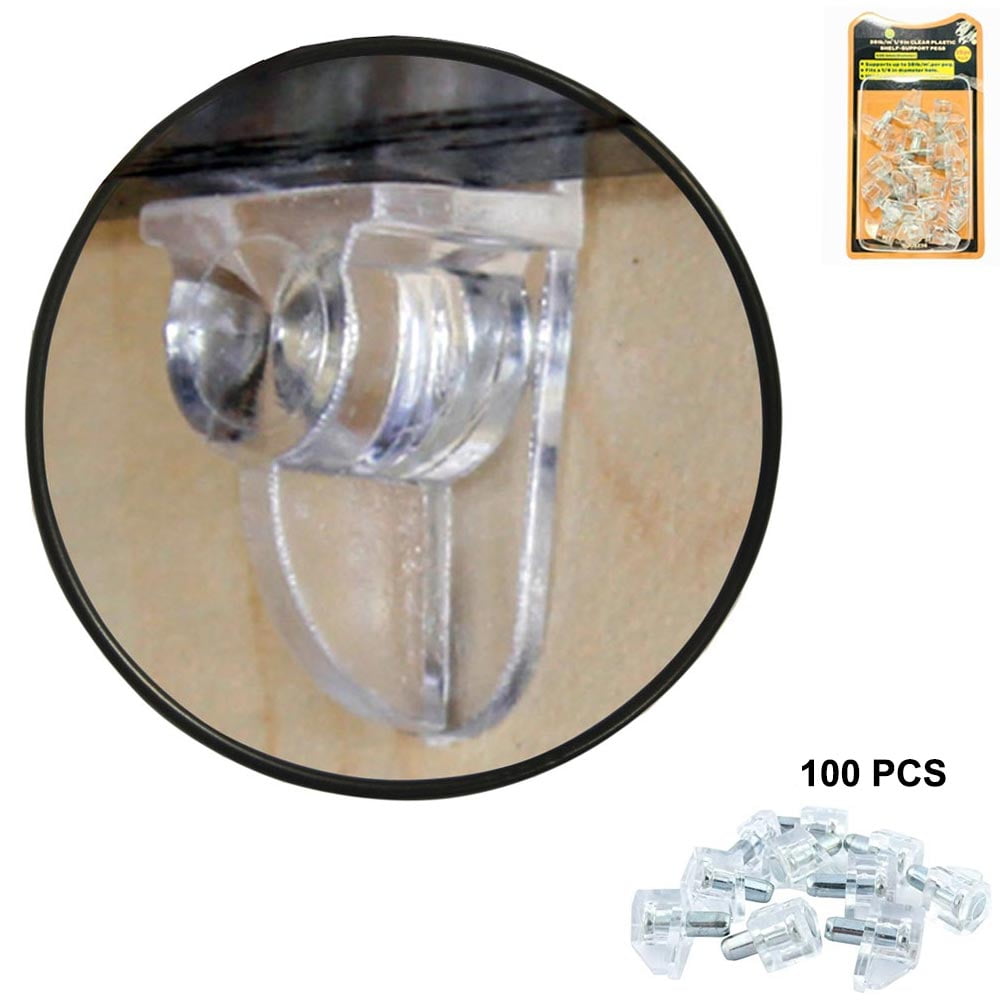 100 Clear Plastic Shelf Support Pin Peg 3/16" Inch Book Shelves 50 Lb ...