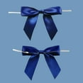 Meetppy 50 Pieces Royal Blue Satin Ribbon Bows for Treat Bags 3.6" Twist Tie Bows for Gift Wrap ...