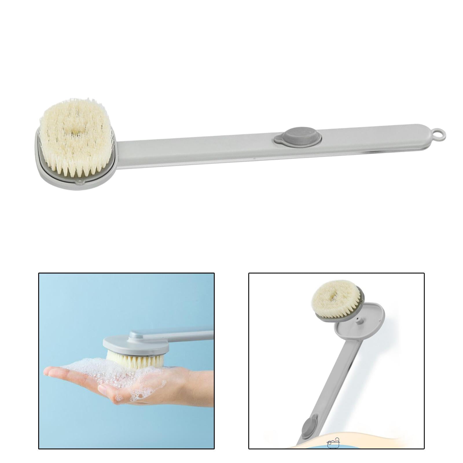 Ergonomic Long Handle Body Brush, with Shower Container Exfoliating ...