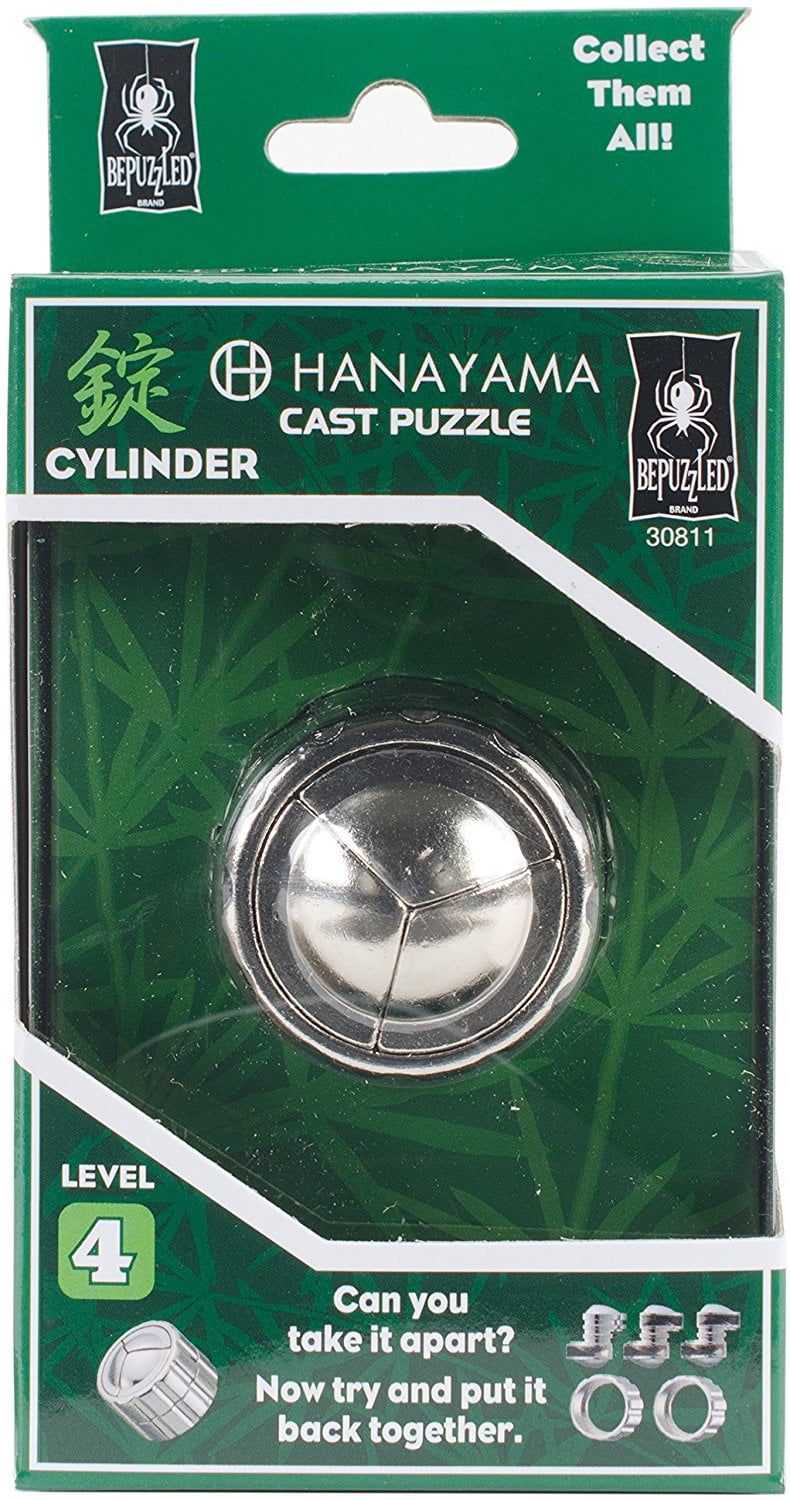 CYLINDER Hanayama Cast Metal Brain Teaser Puzzle Level 4 Hanayama s cylinder-hanayama-cast-metal-brain-teaser-puzzle-level-4-hanayama-s