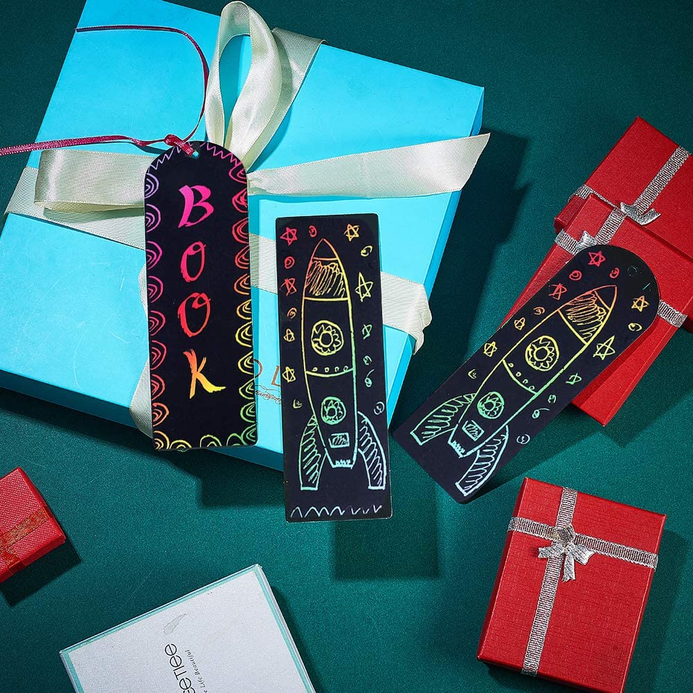 Buy 30 PCS bookmarks Magic Scratch Rainbow Bookmarks for Kids Students ...