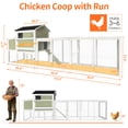 AUU Large Wooden Outdoor Chicken Coop with Run & Nesting Box ...
