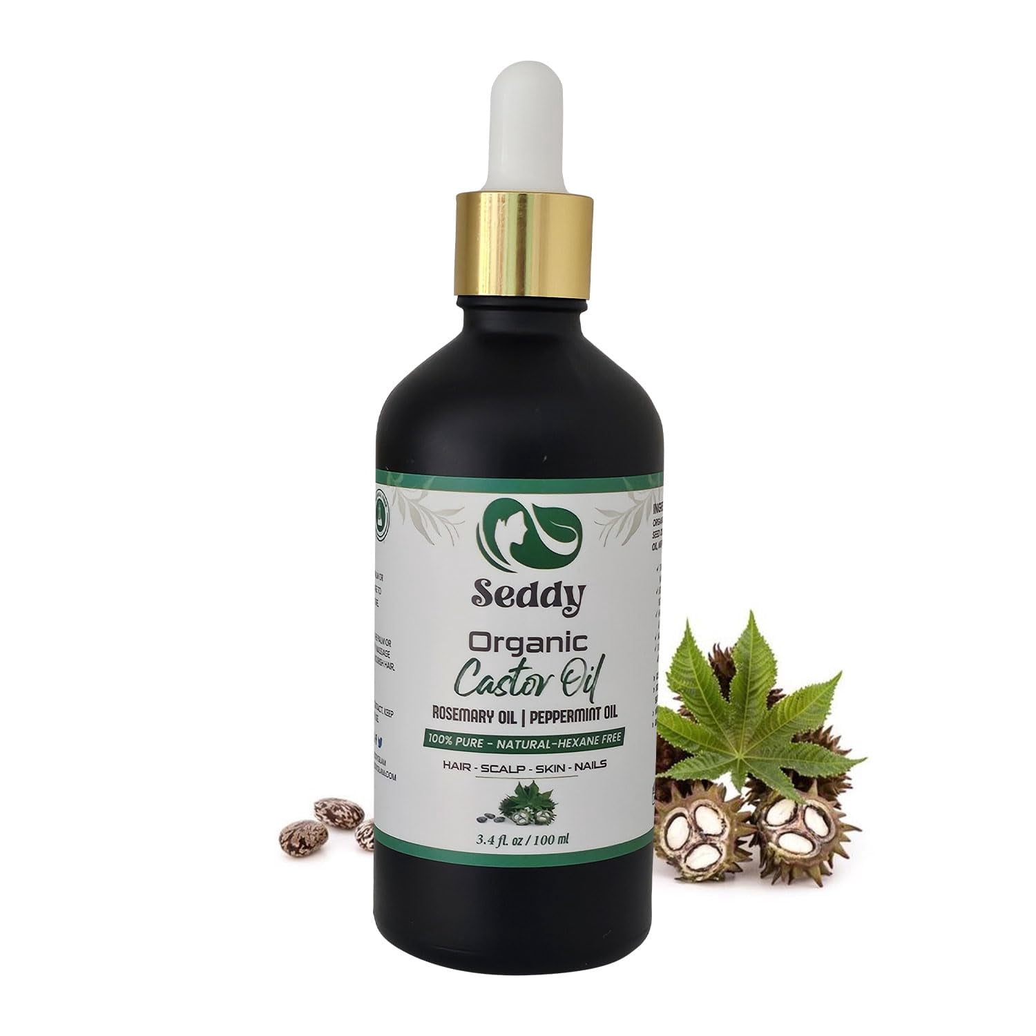 Aceite de ricino orgánico Seddy prensado en frío, 100 ml, para cabello ...