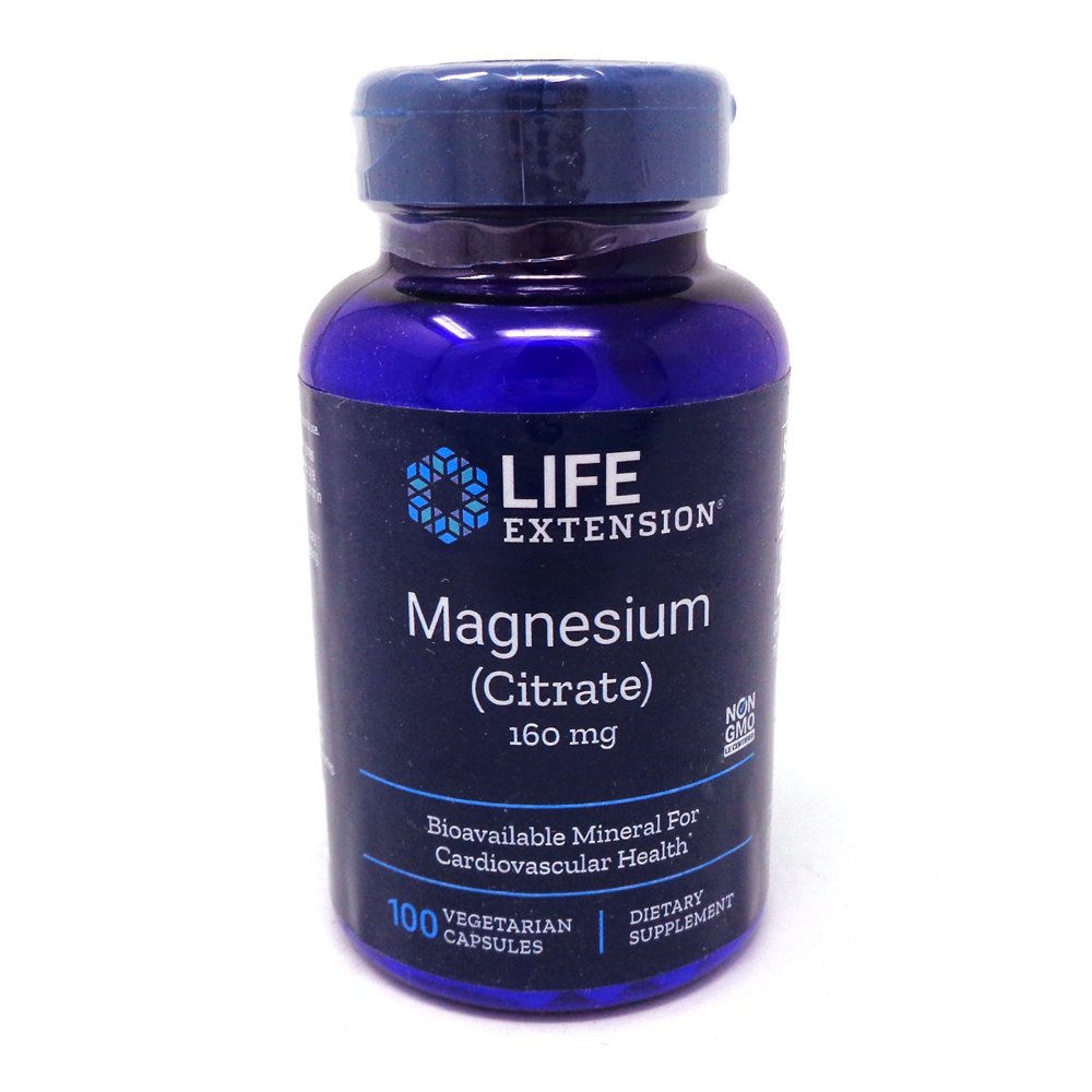 Life Extension Magnesium Citrate 160mg - 100 Capsules - Walmart.com ...