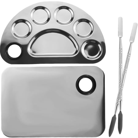 2 pack Makeup Mixing Palette and Spatula, Foundation Mixing Tray ...