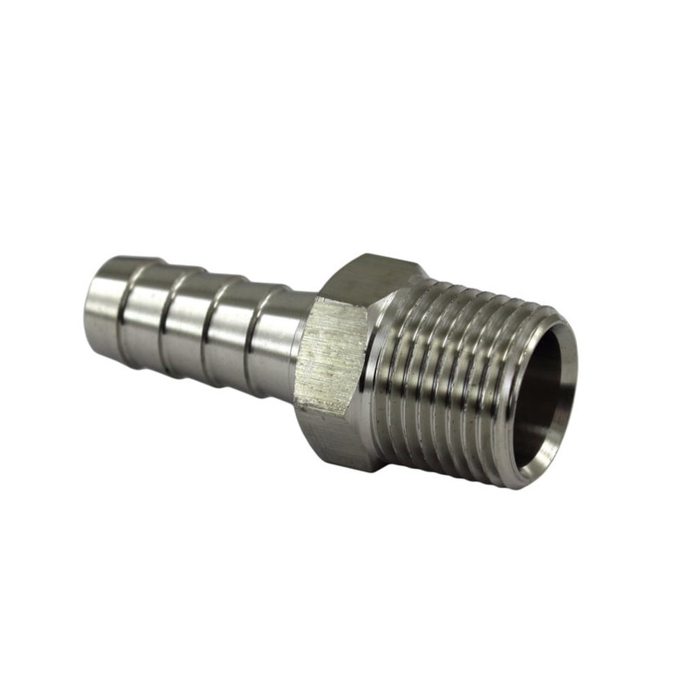 5 x 3/8" Male Hose Barb Adapters Stainless Steel NPT 0.37" - Walmart ...