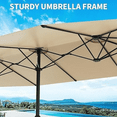 13 ft Large Patio Umbrella Double-Sided Rectangular with Crank Handle ...