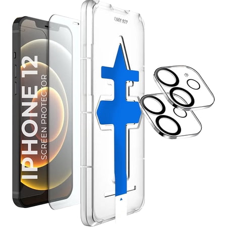 S iPhone 12 Screen Protector 2 Pack With 2 Installation Kits, 2 Camera ...