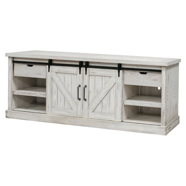 Progressive Furniture Willow 74" Wood TV Stand in Distressed Pine Tan ...