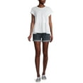 Time and Tru Women's Mid Rise Rolled Cuff 4" Denim Short - Walmart.com