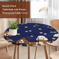 Cartoon Dogs Round Tablecloth 45-54 Inch Round Fitted Table Cloth with ...