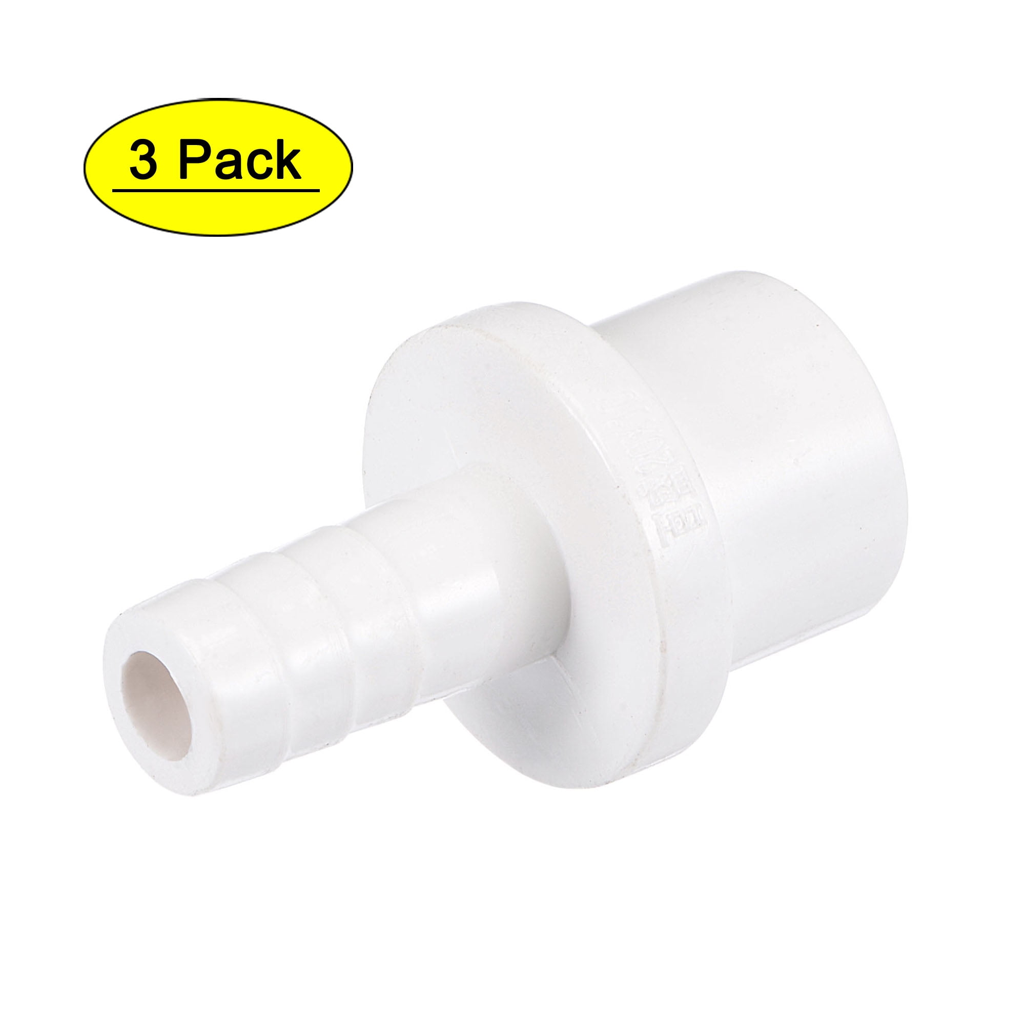 Uxcell 10mm Barb x 20mm Spigot Straight PVC Pipe Fitting Adapter White ...
