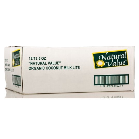 Natural Value Coconut Milk, Lite, Organic-12 x 13.5 oz - Walmart.com
