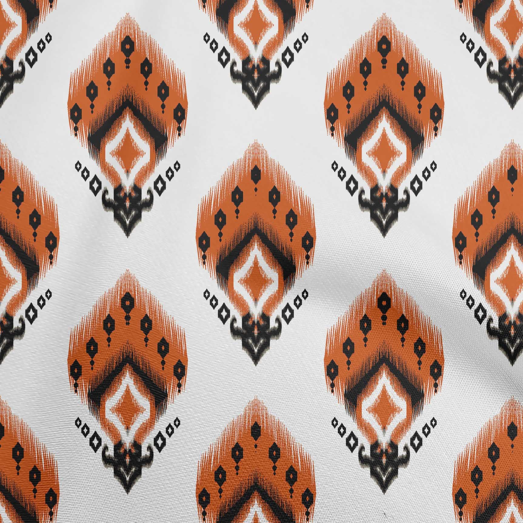oneOone Cotton Cambric Rust Brown Fabric Asian Ikat Diy Clothing ...